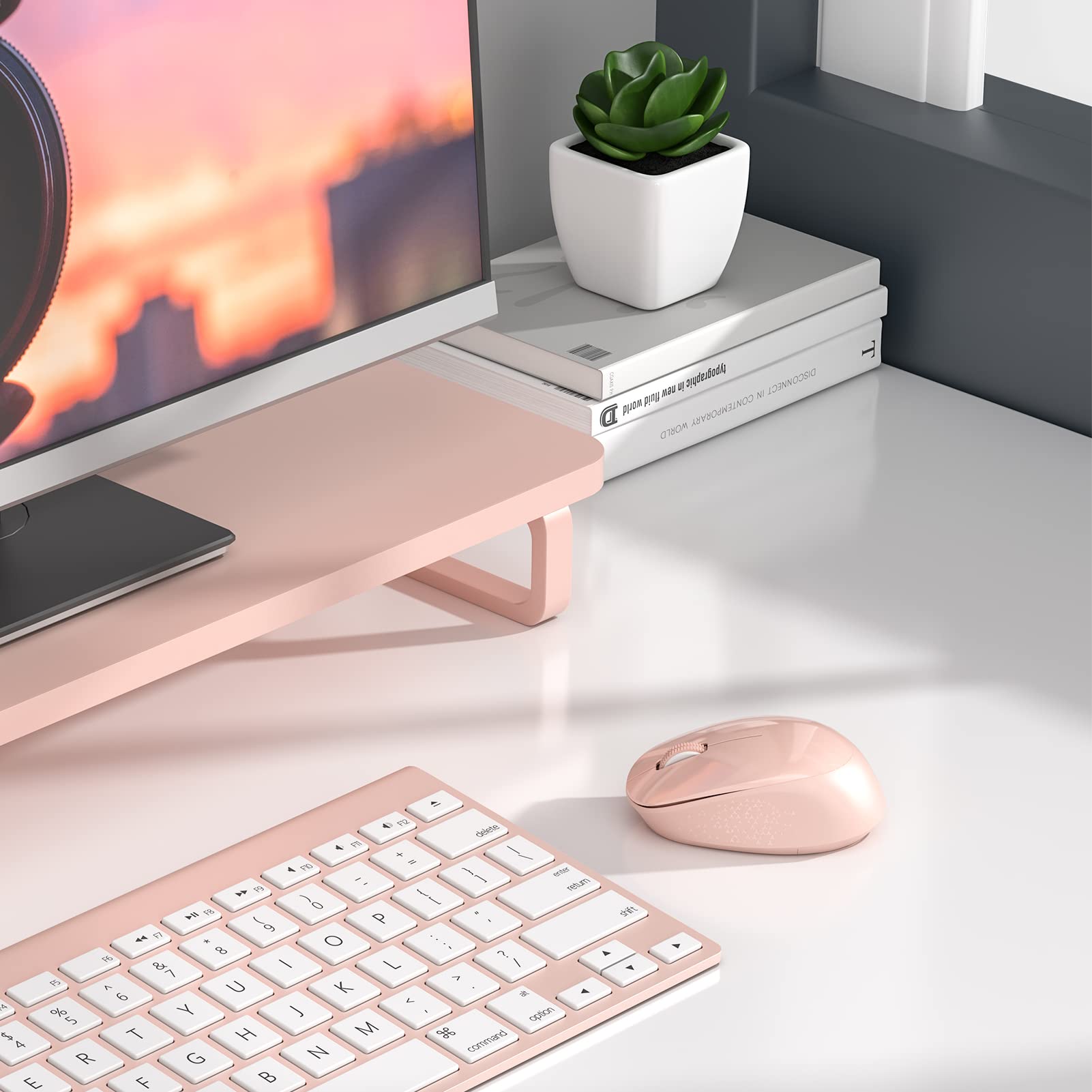 Trueque Wireless Mouse E702 2.4GHz Portable Computer Mouse with USB Receiver, Comfortable Silent Mice for Laptop, Chromebook, PC, Notebook, Desktop, Windows, Mac (Pink)