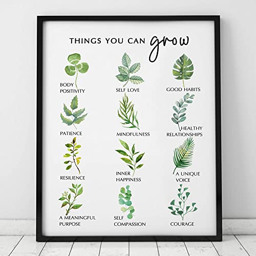 Self Growth Print Mental Health Wall Decor Mindfulness Art Print Therapy Office Decor Counselor Office Wall Art Self Development Poster No Framed (11X14 INCH)