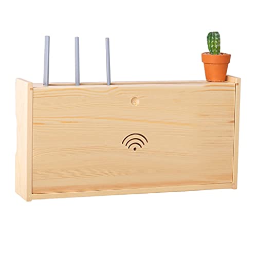 Floating Shelves Racks, Shelves & Drawers, Finishing Wire Box Floating Shelf/WiFi Set Rack Top Hanging Boxes Power Cord Socket Finishing Box (Color : Wood Color, Size : 282510cm)