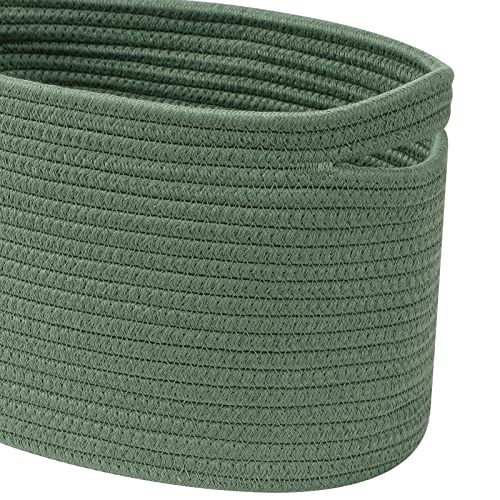 CubesLand Woven Basket for Organizing/Storage,Cube Shelf Closet Storage Baskets Bins Set 3,Long-lasting &Skin-friendly Toy Storage Basket Bin,Stylish Room Decor Basket, Cotton Rope Basket,Green Basket for Shelves