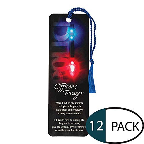 Police Officer's Prayer Lights Onyx Cardstock Tassel Bookmark Tags, Pack of 12