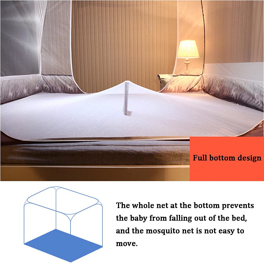 ARTFLOWERS-XIXI Mosquito Nets,180x200cm,Pop Up Mosquito Protection Net,Three Door Portable Protection Net Travel Bed Net Bottom,Breathable Encryption Net,Bed Canopy Home,Outdoor,Camping (E,180x200cm)
