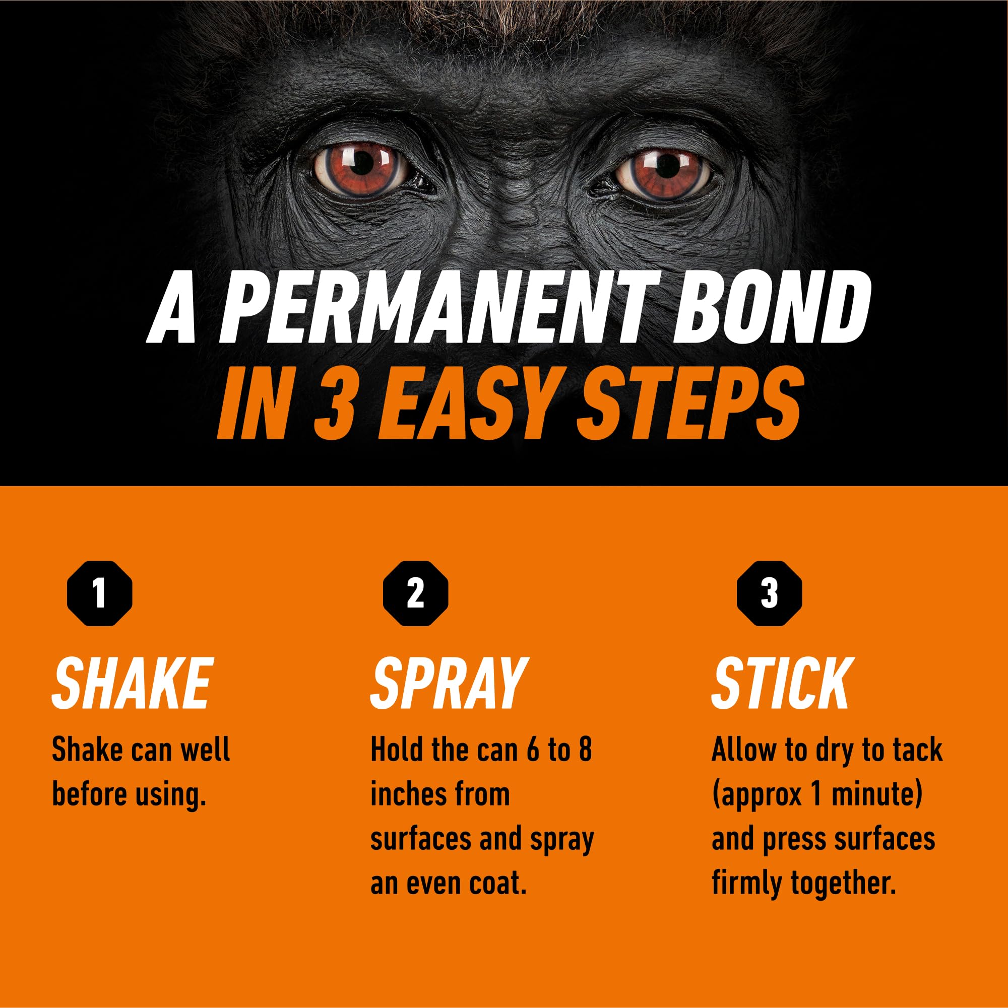 Gorilla Heavy Duty Spray Adhesive, Multipurpose and Repositionable, 14 Ounce, Clear, (Pack of 1)