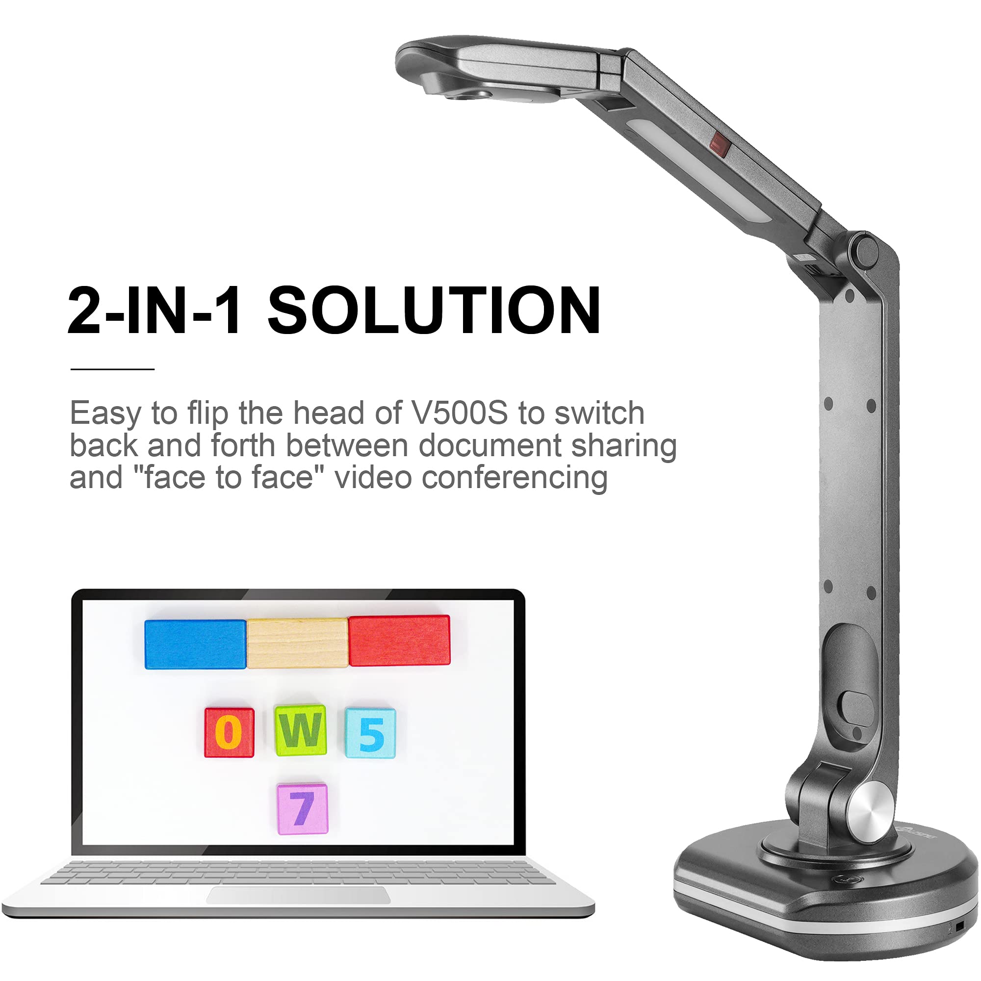 JOYUSING V500S 8MP HD USB Document Camera for Teachers with Light, Mac, Windows, Chromebook Compatible Excellent for Online Teaching, Distance Learning, Web Conferencing