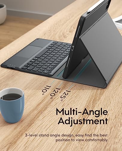 CHESONA for iPad Air 5th/4th Generation Case with Keyboard, Pro 11 inch Keyboard, Smart Trackpad, 7 Color Backlit, Wireless Detachable Keyboard for iPad Air 10.9, Pro 11 (4/3/2/1 Gen), Black