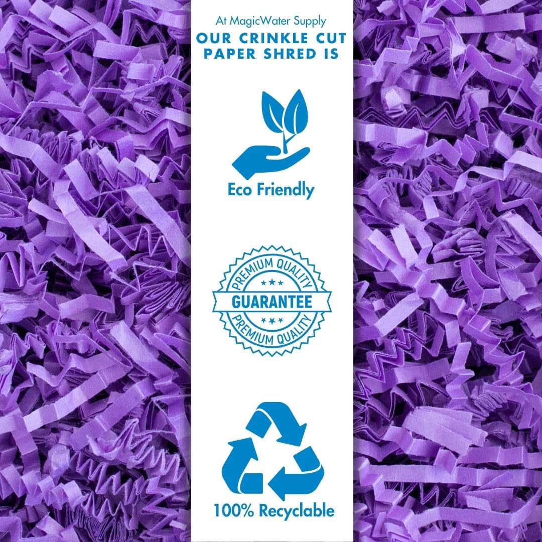 MagicWater Supply Crinkle Cut Paper Shred Filler (2 LB) for Gift Wrapping & Basket Filling - Purple