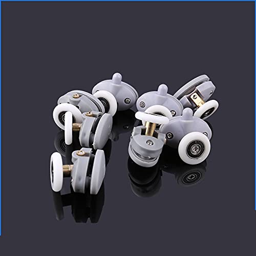 OUSIKA Oval 23mm 25mm ABS Nylon Single Pop Up Pulley Runner Wheel Shower Cabin Sliding Glass Door Rollers Hardware 4pcs-8pcs Set Pulley (Color : 4pcs Top, Size : 25mm)