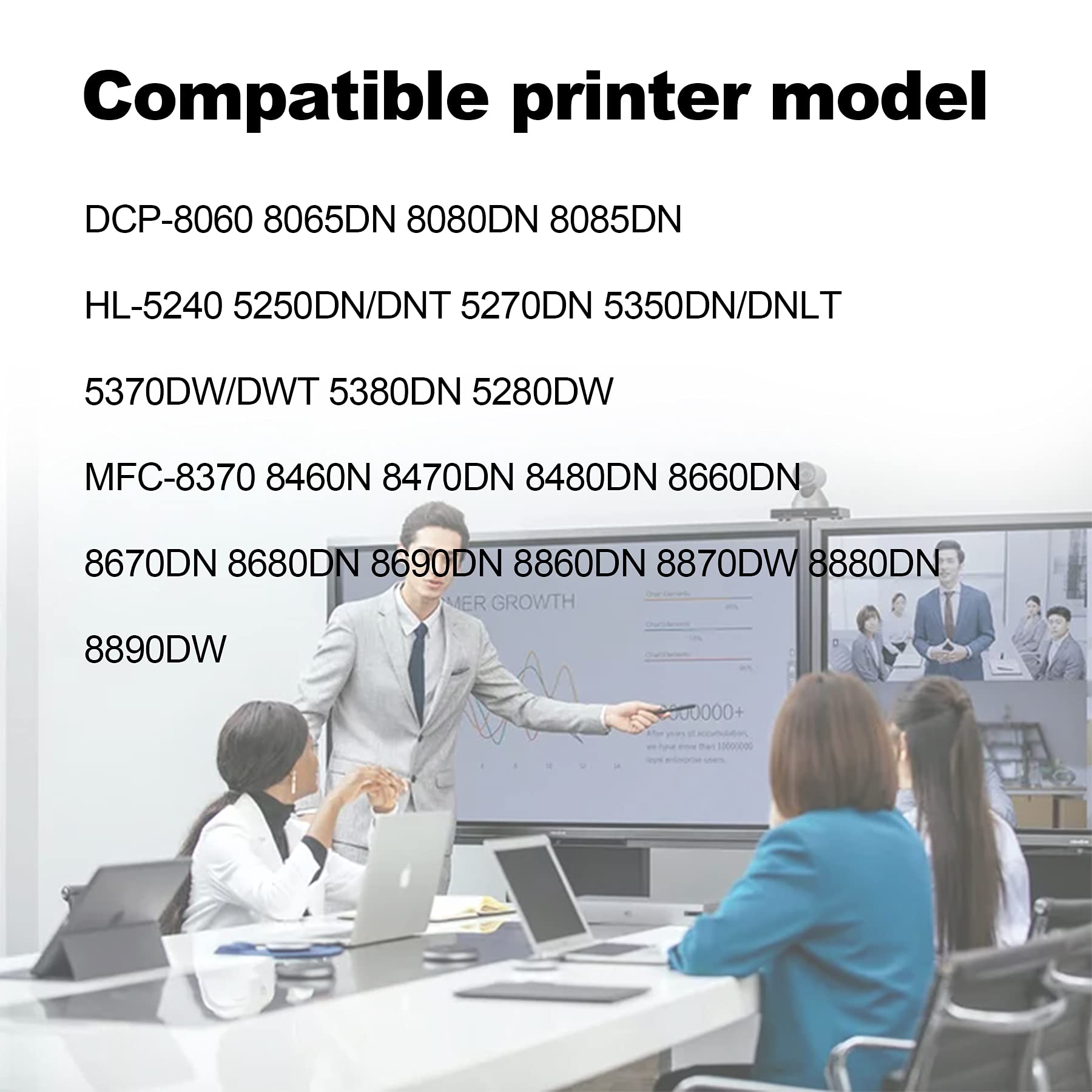 LKKJ 1 Pack TN620 Black Toner Cartridge Compatible TN-620 Toner Cartridge Replacement for Brother HL-5240 5370DW/DWT 5380DN 5270DN 5350DN DCP-8060 MFC-8480DN Printer Toner.