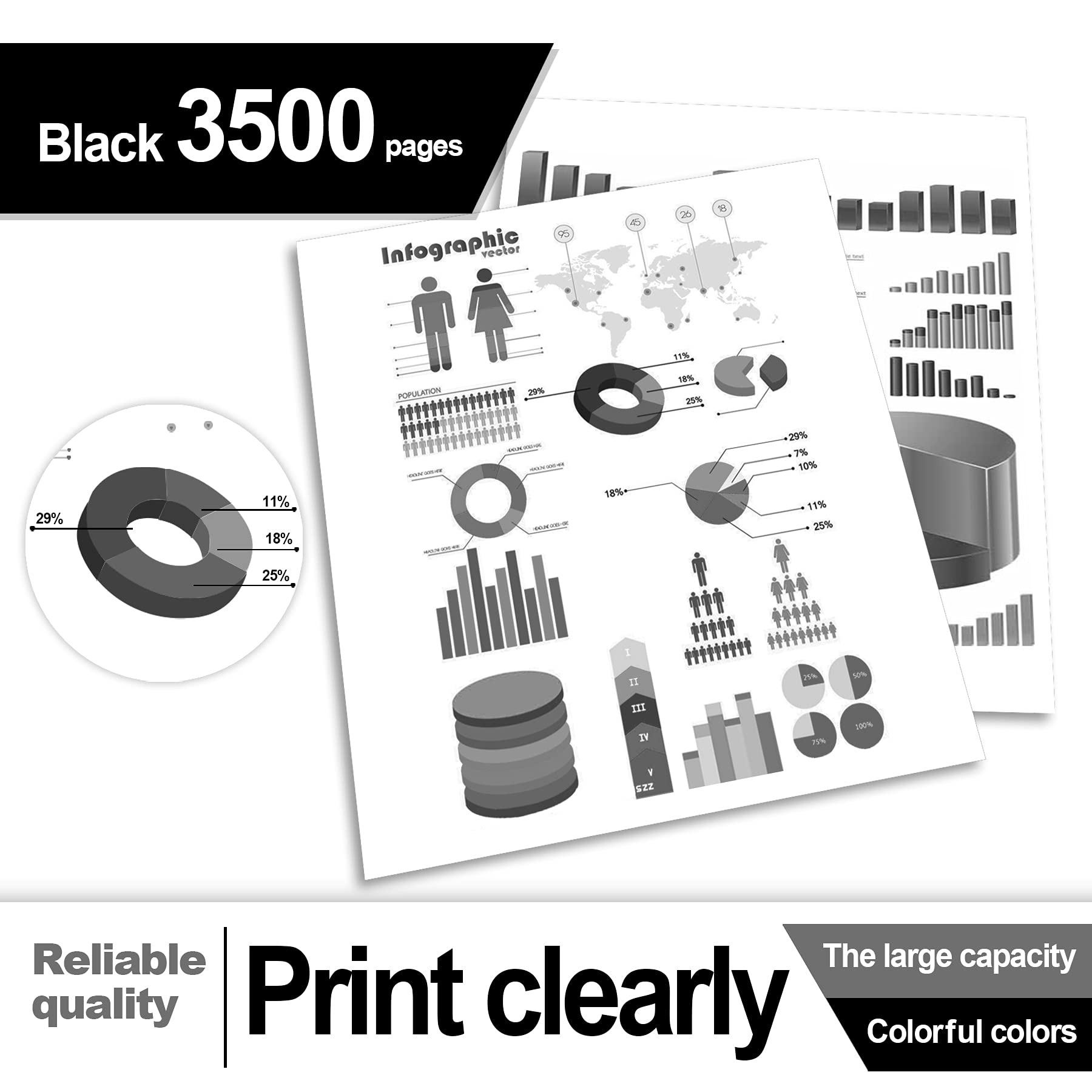 LKKJ 1 Pack TN620 Black Toner Cartridge Compatible TN-620 Toner Cartridge Replacement for Brother HL-5240 5370DW/DWT 5380DN 5270DN 5350DN DCP-8060 MFC-8480DN Printer Toner.