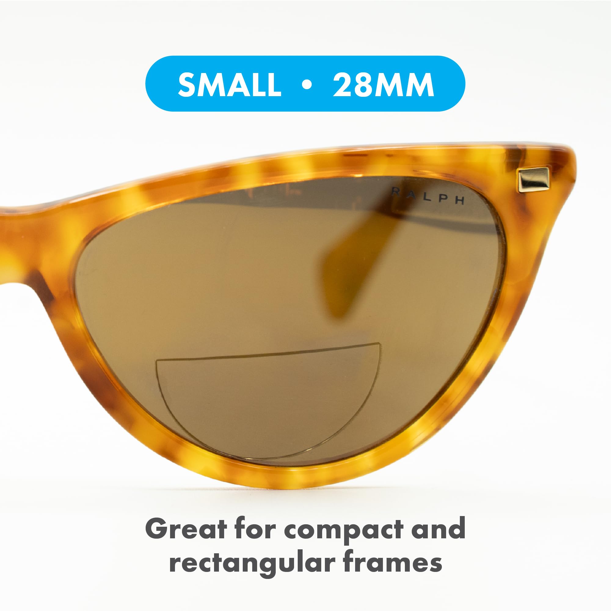 StickTite Lenses Small 28mm (Single Pack) β Stick-on bifocal lenses - Instantly convert sunglasses into magnified, bifocals. Reusable lenses (1 pair) 1.75 diopter