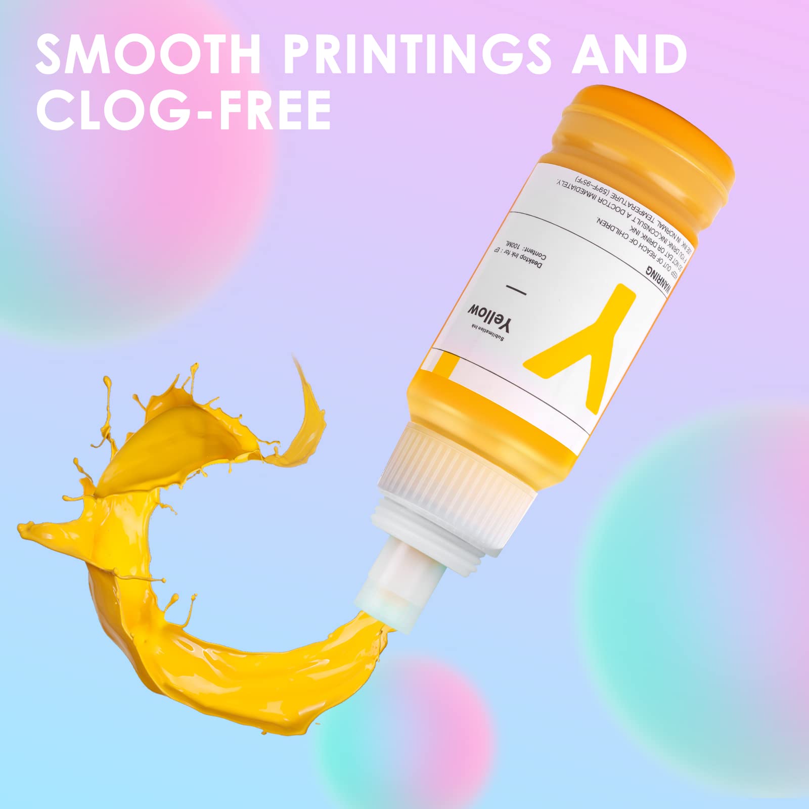 HTVRONT Sublimation Ink Refill for ET2720 ET15000 ET2750 WF7710 WF7720 WF2750 Inkjet Sublimation Printers Press Transfer on Mugs, Pillows, Plates, T-Shirts etc(427ml/4 Colors/Autofill/ICC-Free)…