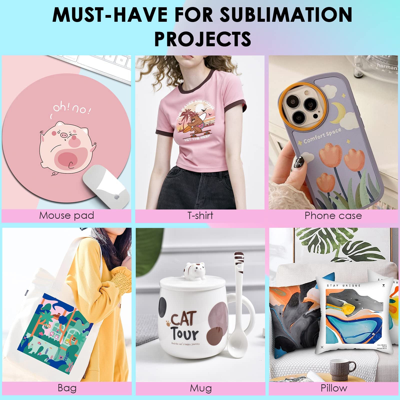 HTVRONT Sublimation Ink Refill for ET2720 ET15000 ET2750 WF7710 WF7720 WF2750 Inkjet Sublimation Printers Press Transfer on Mugs, Pillows, Plates, T-Shirts etc(427ml/4 Colors/Autofill/ICC-Free)…
