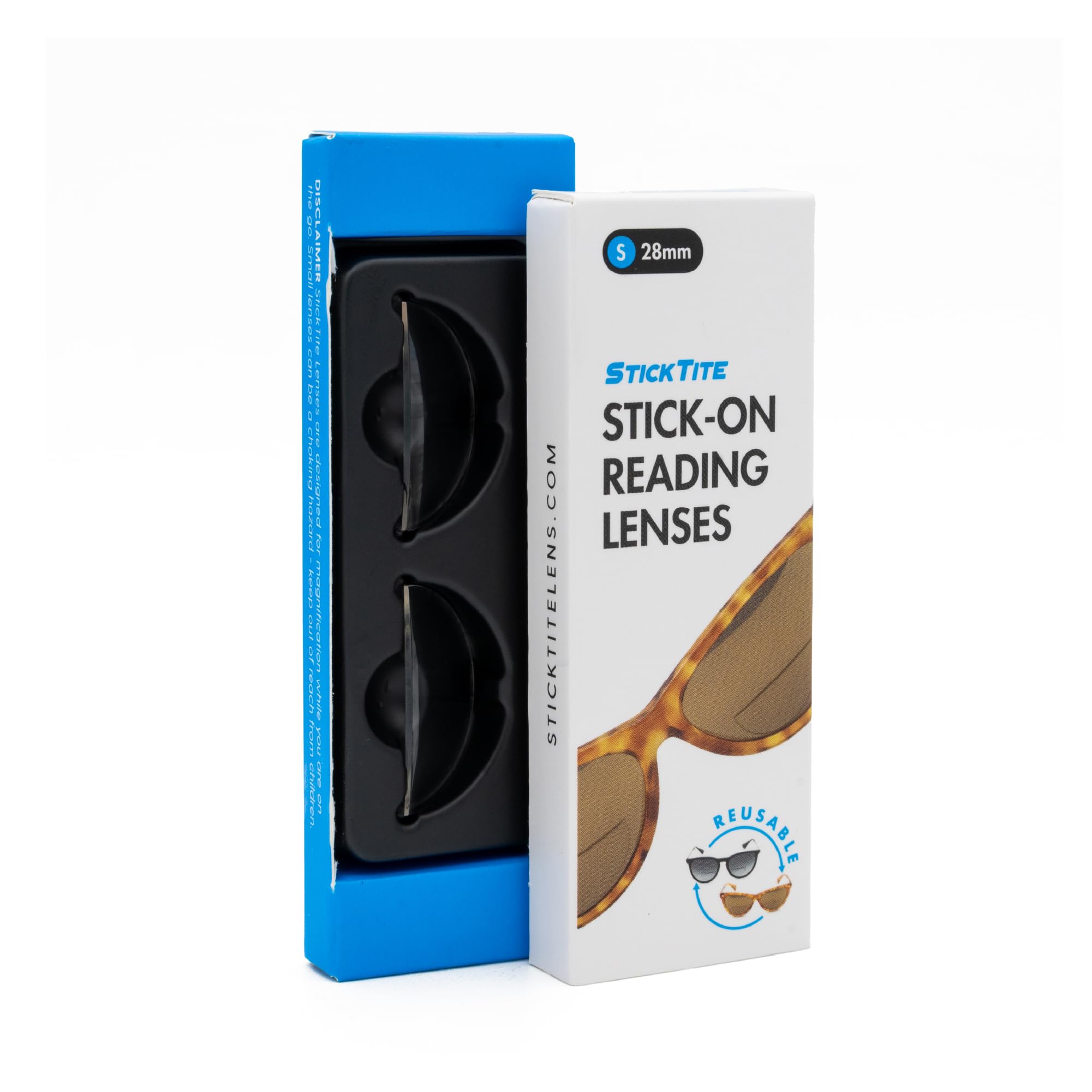 StickTite Lenses Small 28mm (Single Pack) – Stick-on bifocal lenses - Instantly convert sunglasses into magnified, bifocals. Reusable lenses (1 pair) 1.75 diopter
