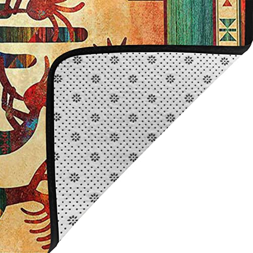 ZHUBAJIE Southwest Native American Kokopelli Area Rugs Home Decor Pad for Living Room Bedroom Bathroom Floor Mat Non-Slip Carpets2x3 ft