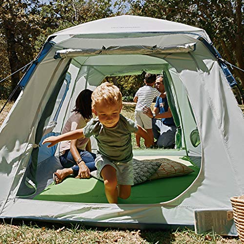 Tents Automatic Camping Pop- Up Tent 3-4Person One Door and Three Windows Tents Double Layer Waterproof Dome Tent Large Family Tent Waterproof Tent (Dark Blue)