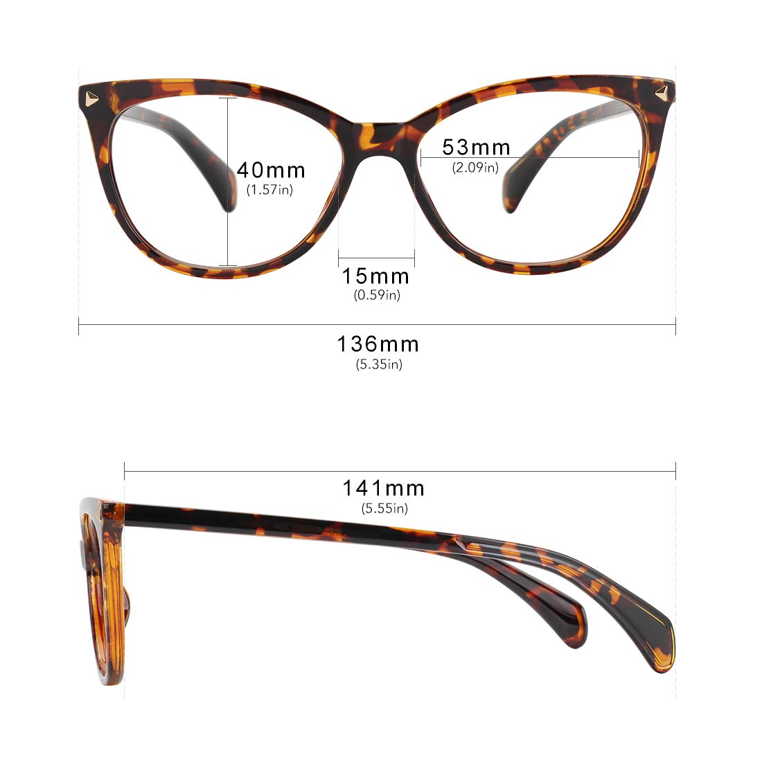 MEETSUN Non Prescription Glasses Frame for Women,Retro Cateye Fake Eyeglasses HD Clear Lens (Tortoise Frame Clear Lens)