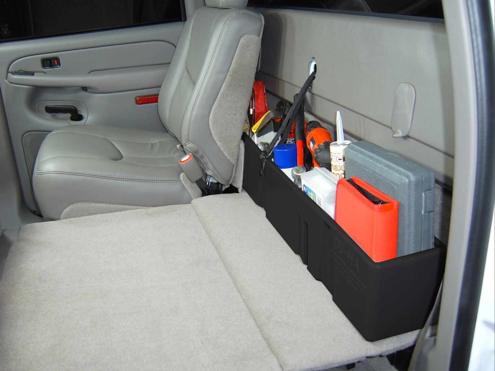 DU-HA Behind-the-Seat Storage Fits 00-07 Chevrolet/GMC Silverado/Sierra Heavy Duty Crew Cab, Black, Part #10013