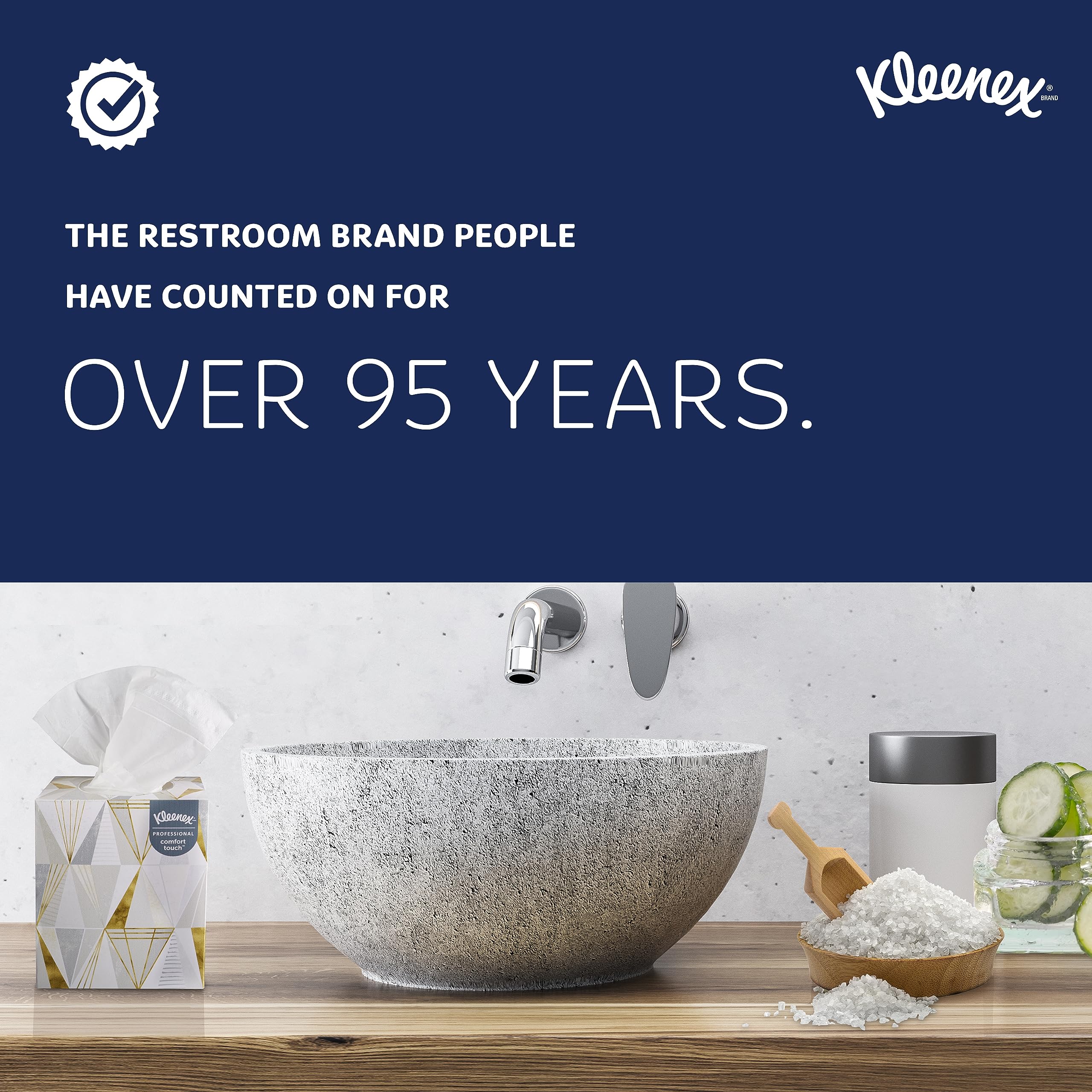 Kleenex Professional Facial Tissue for Business (21400), Flat Tissue Boxes, 36 Boxes / Case, 100 Tissues / Box, 3,600 Tissues / Case