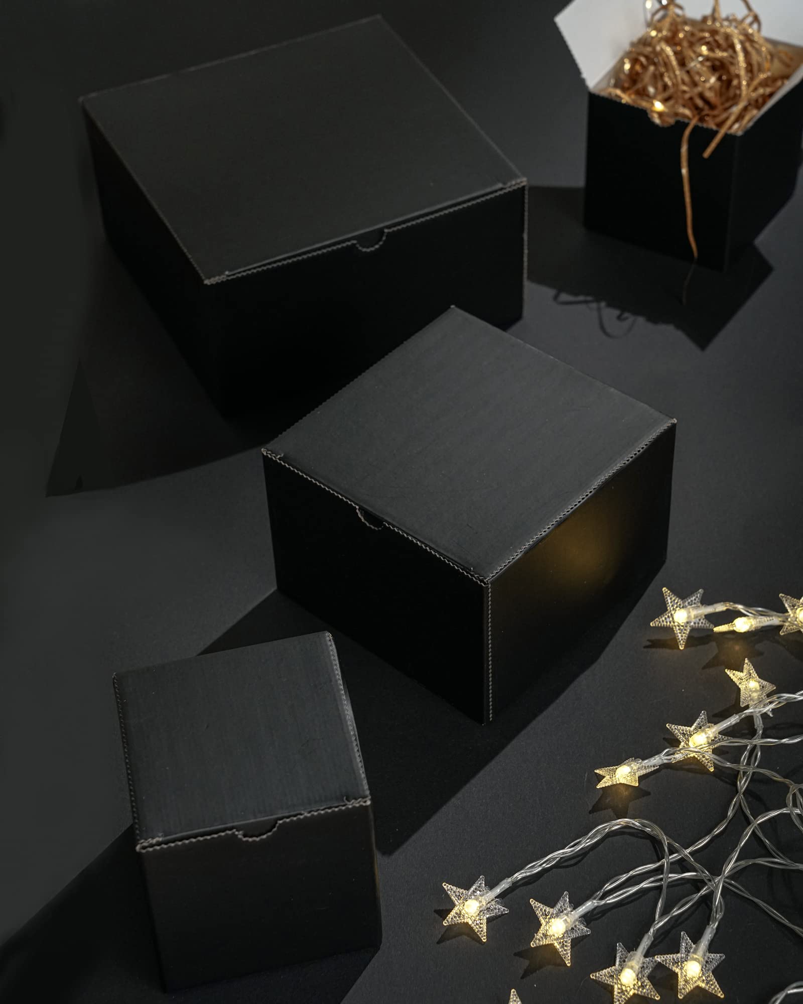 JTRF Small Gift Boxes with Lids β 10-Pack Recyclable Cardboard Boxes for Gifts, Invitations, Organization Sturdy Kraft Boxes β Gift Boxes Bulk Pack (4 x 4 x 4, Black)