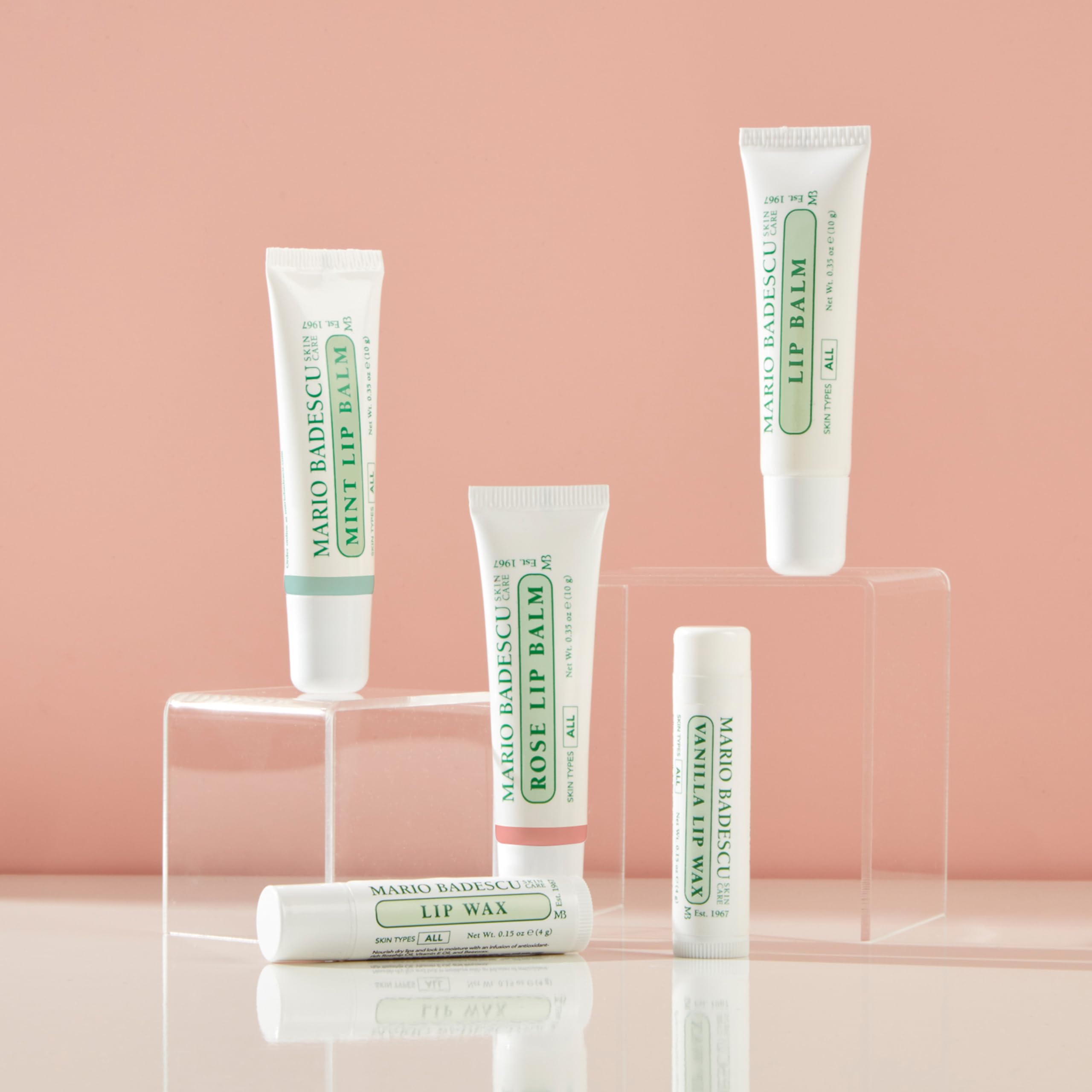 Mario Badescu Moisturizing Lip Balm | Trio Pack Includes Mint, Rose, and Original | Infused with Vitamin E, Cocoa Butter, and Coconut & Sweet Almond Oils for Soft & Supple Lips | 3 Count
