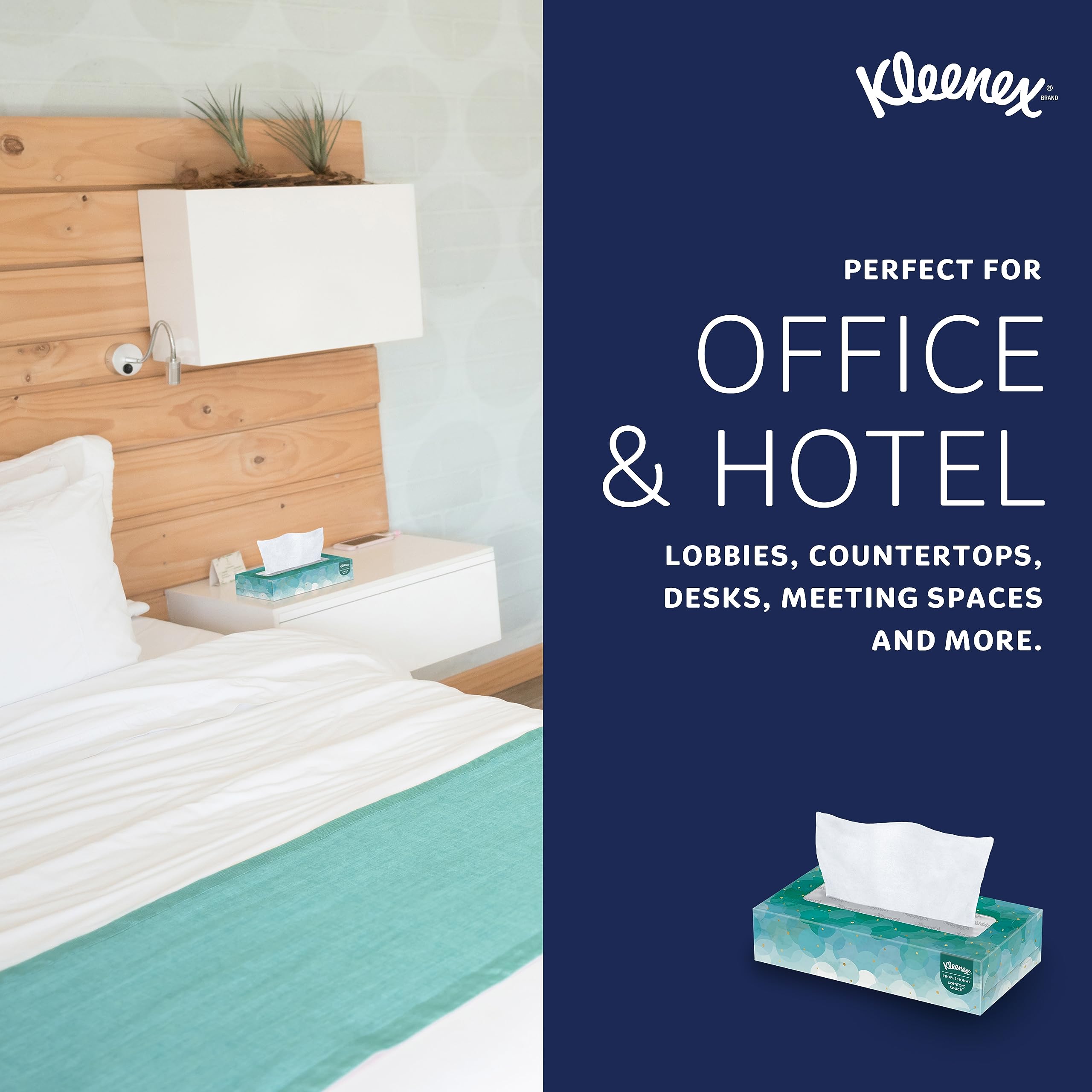 Kleenex Professional Facial Tissue for Business (21400), Flat Tissue Boxes, 36 Boxes / Case, 100 Tissues / Box, 3,600 Tissues / Case