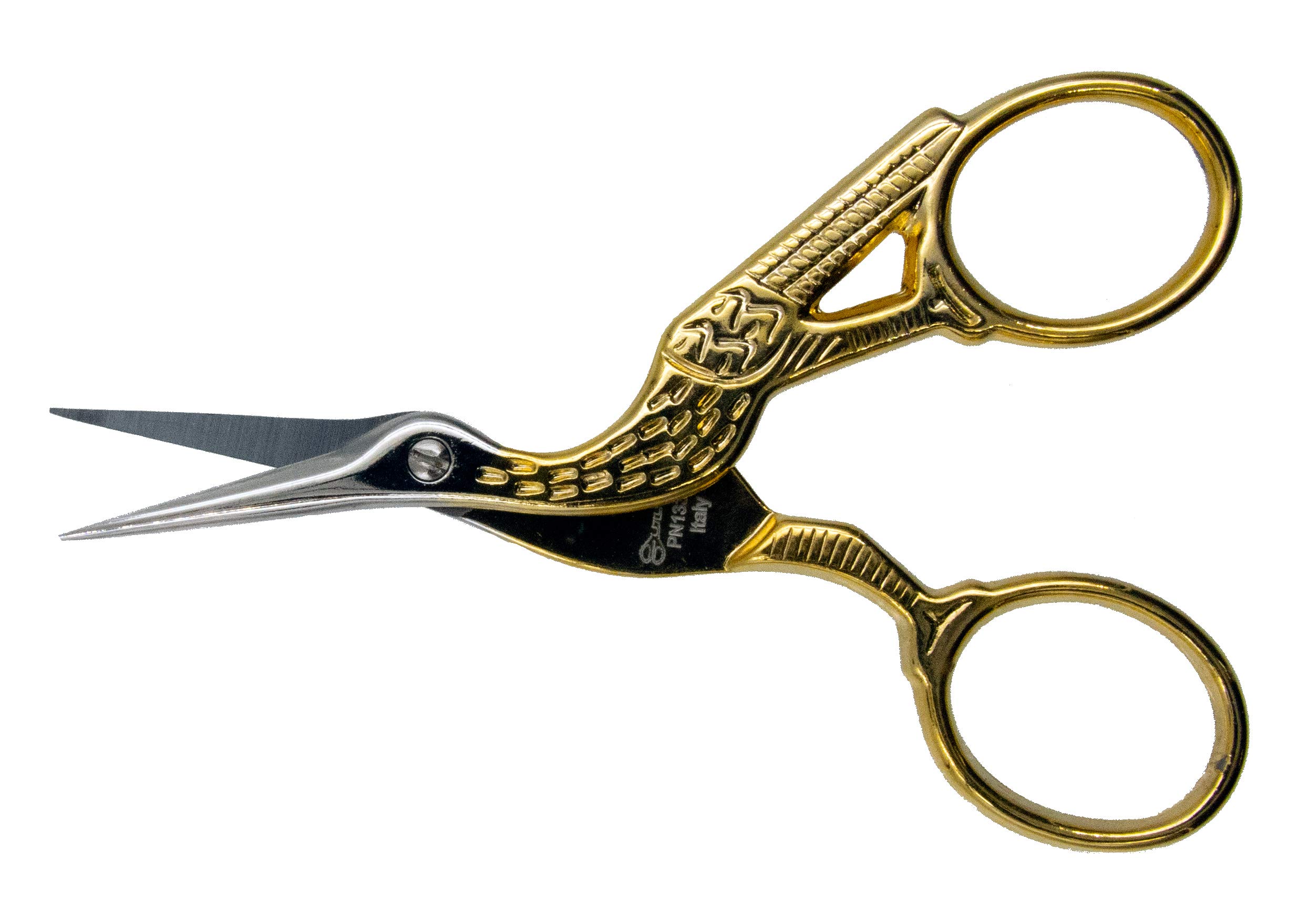 Ultima 3-1/2-Inch Forged, Gold-Plated, Stork Embroidery & Sewing Scissors