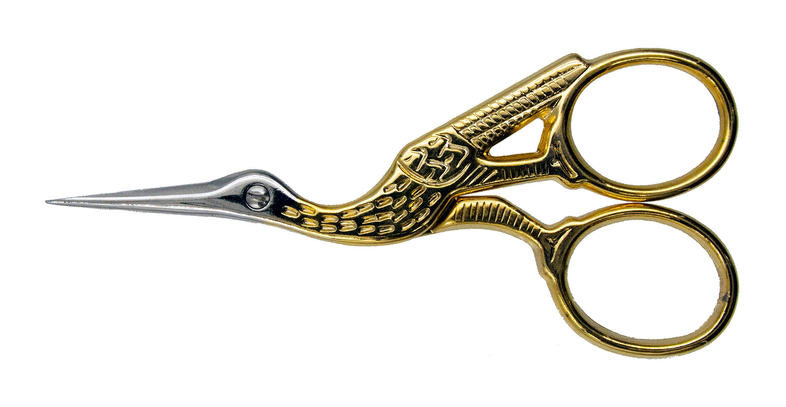 Ultima 3-1/2-Inch Forged, Gold-Plated, Stork Embroidery & Sewing Scissors