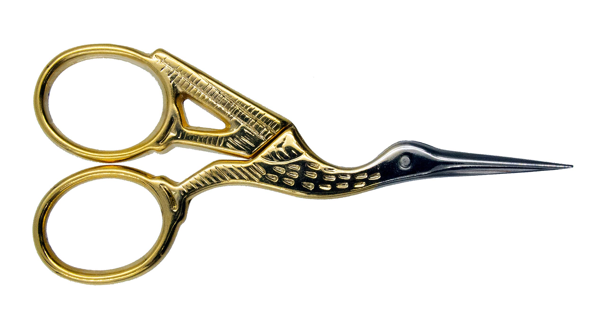 Ultima 3-1/2-Inch Forged, Gold-Plated, Stork Embroidery & Sewing Scissors