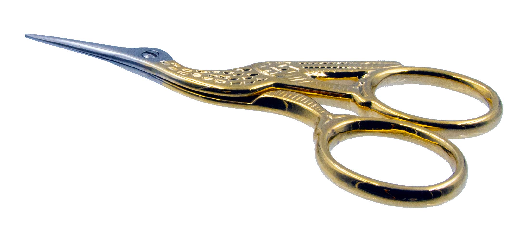 Ultima 3-1/2-Inch Forged, Gold-Plated, Stork Embroidery & Sewing Scissors
