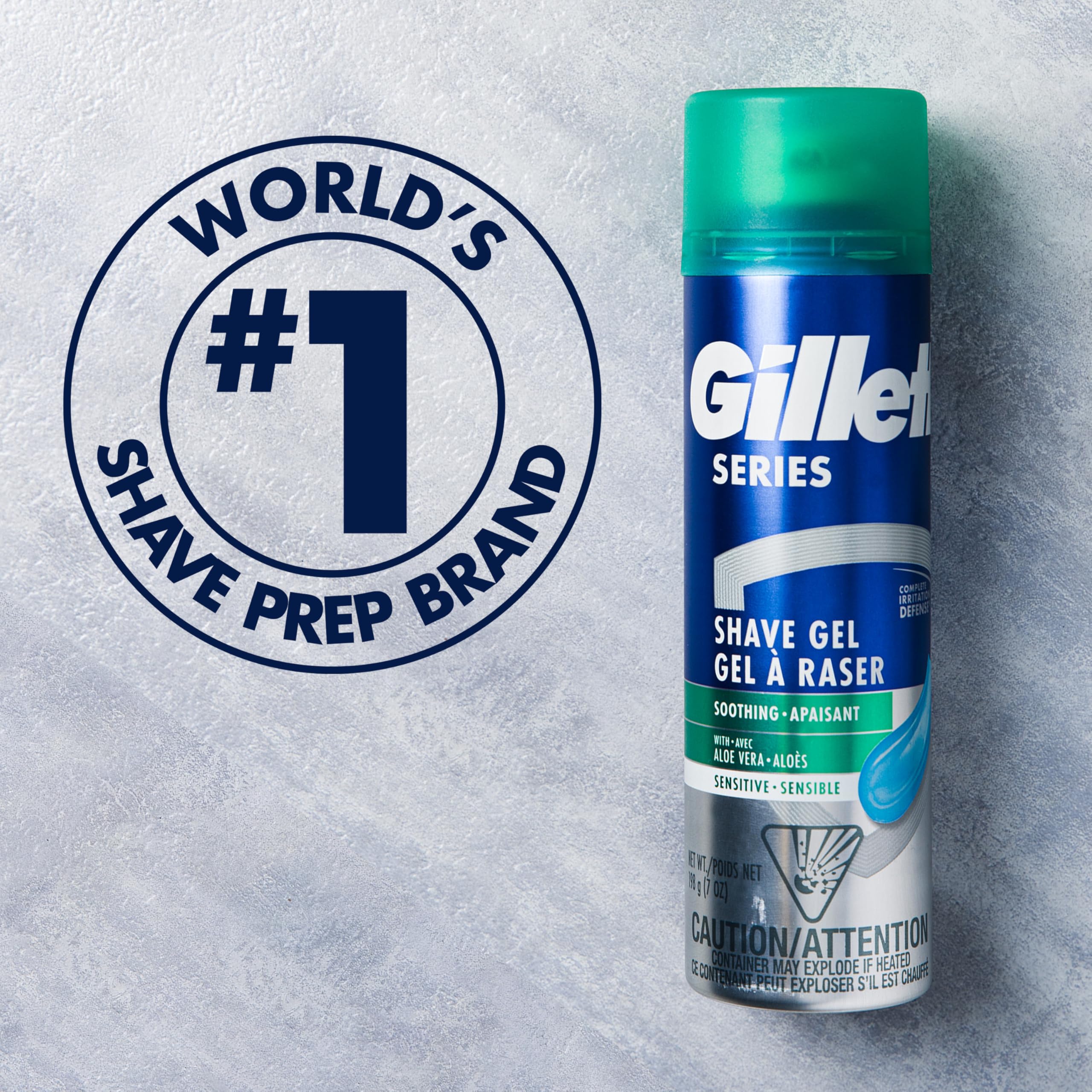 Gillette Series 3X Sensitive Shave Gel, 6 Count, 7oz Each, Hydrates, Protects and Soothes Sensitive Skin, 7 Ounce (Pack of 6)