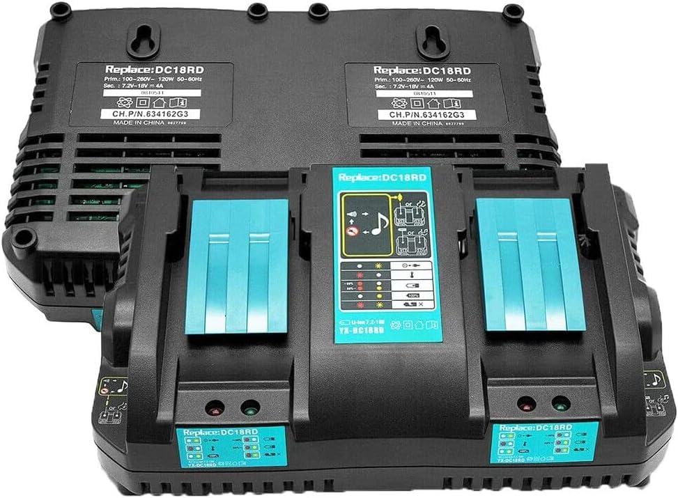 4A DC18RD Charger 18V 14.4V, Compatible with Makita 18V Charger DC18RA DC18RC Lithium-Ion Battery Charger BL1840 BL1850 BL1860 BL1830 BL1830B BL1840B BL1415