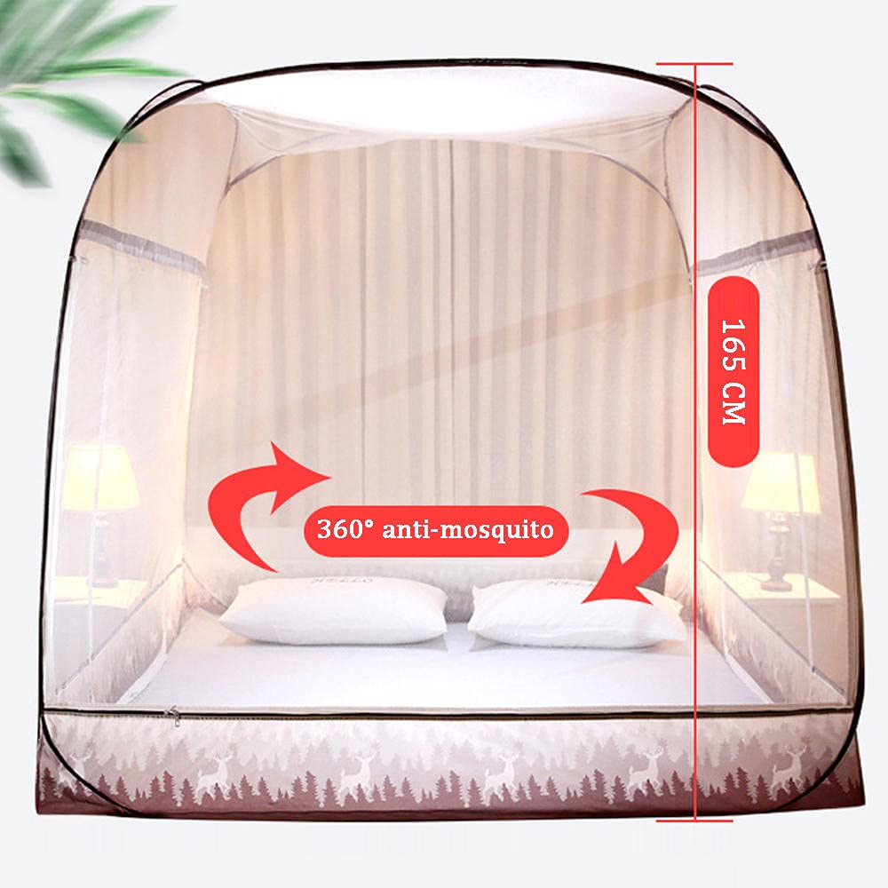 ARTFLOWERS-XIXI Mosquito Nets,180x200cm,Pop Up Protection Net,Three Door Portable Net Travel Bed with Bottom,Breathable Encryption Net,Bed Canopy for Home,Outdoor,Camping (H,200x220cm)