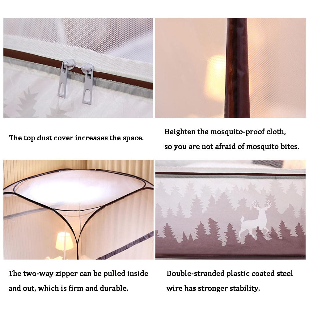 ARTFLOWERS-XIXI Mosquito Nets,180x200cm,Pop Up Protection Net,Three Door Portable Net Travel Bed with Bottom,Breathable Encryption Net,Bed Canopy for Home,Outdoor,Camping (H,200x220cm)