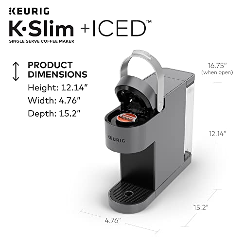 Keurig K-Slim + ICED Single Serve Coffee Maker, Brews 8 to 12oz. Cups, Gray