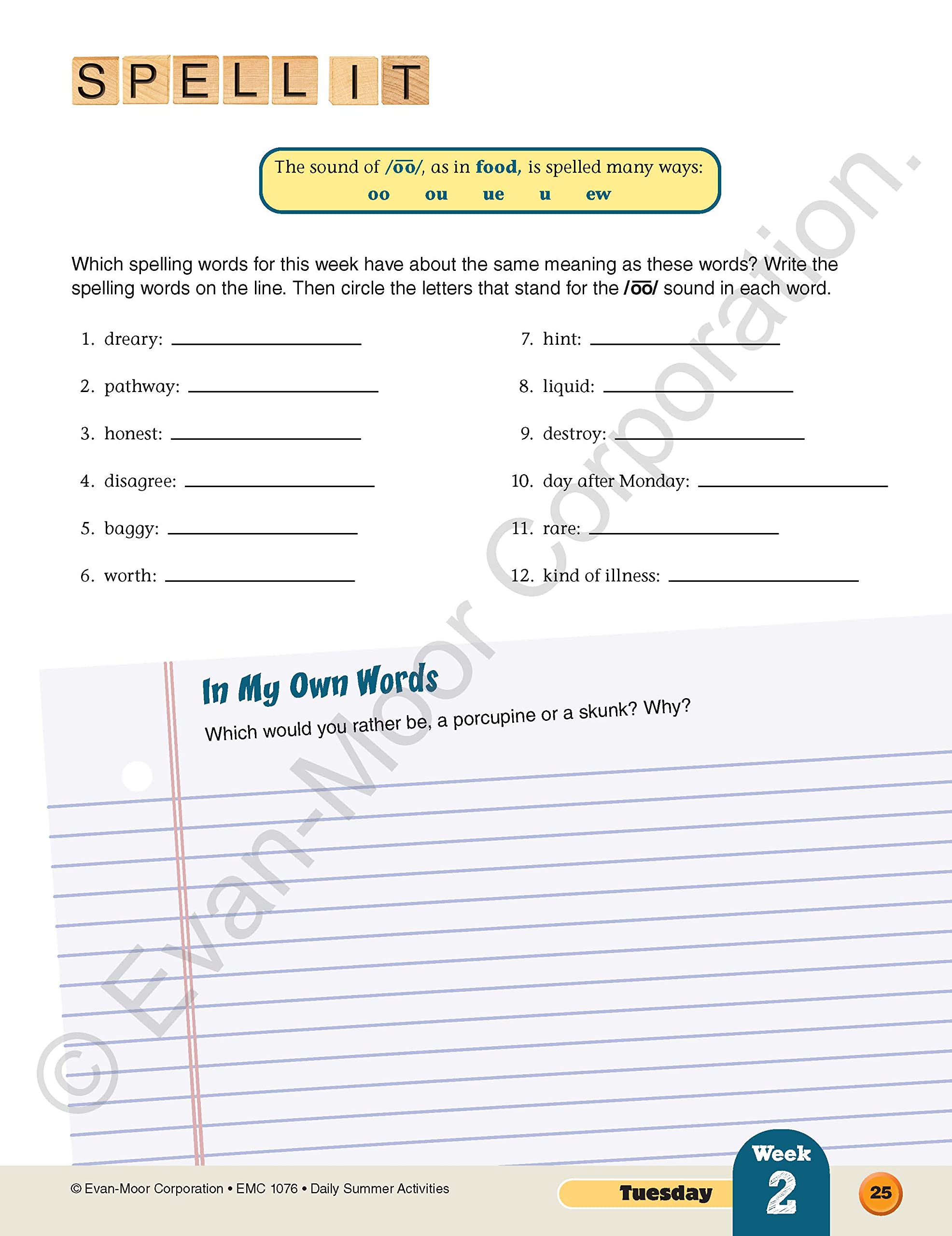 Evan-Moor Daily Summer Activities, Grade 5-6