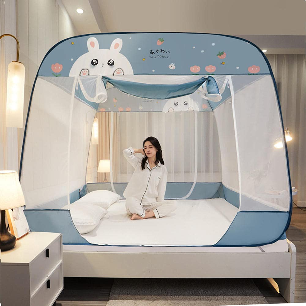 ARTFLOWERS-XIXI Mosquito Nets,180x200cm,Pop Up Protection Net,Three Door Portable Net Travel Bed with Bottom,Breathable Encryption Net,Bed Canopy for Home,Outdoor,Camping (H,200x220cm)