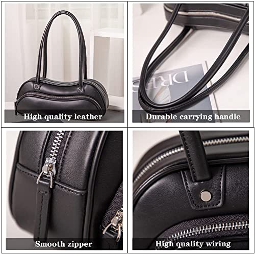 Shoulder Bag for Women Leather 90s Shoulder Purse Trendy Top Handle Bags Designer Tote Handbag Balck