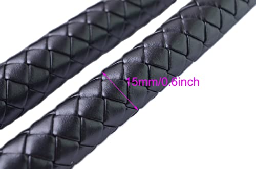 Wento 15 inch Braided Handles Dia.15mm PU Leather Handles for Women Replacement Handbag Tote Replacement Handbag Handles