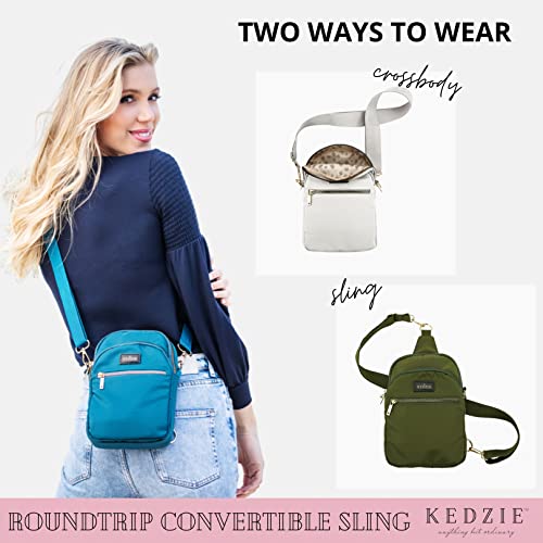 KEDZIE Roundtrip Convertible Sling & Crossbody Bag Cell Phone Purse for Women with Adjustable Strap - Black