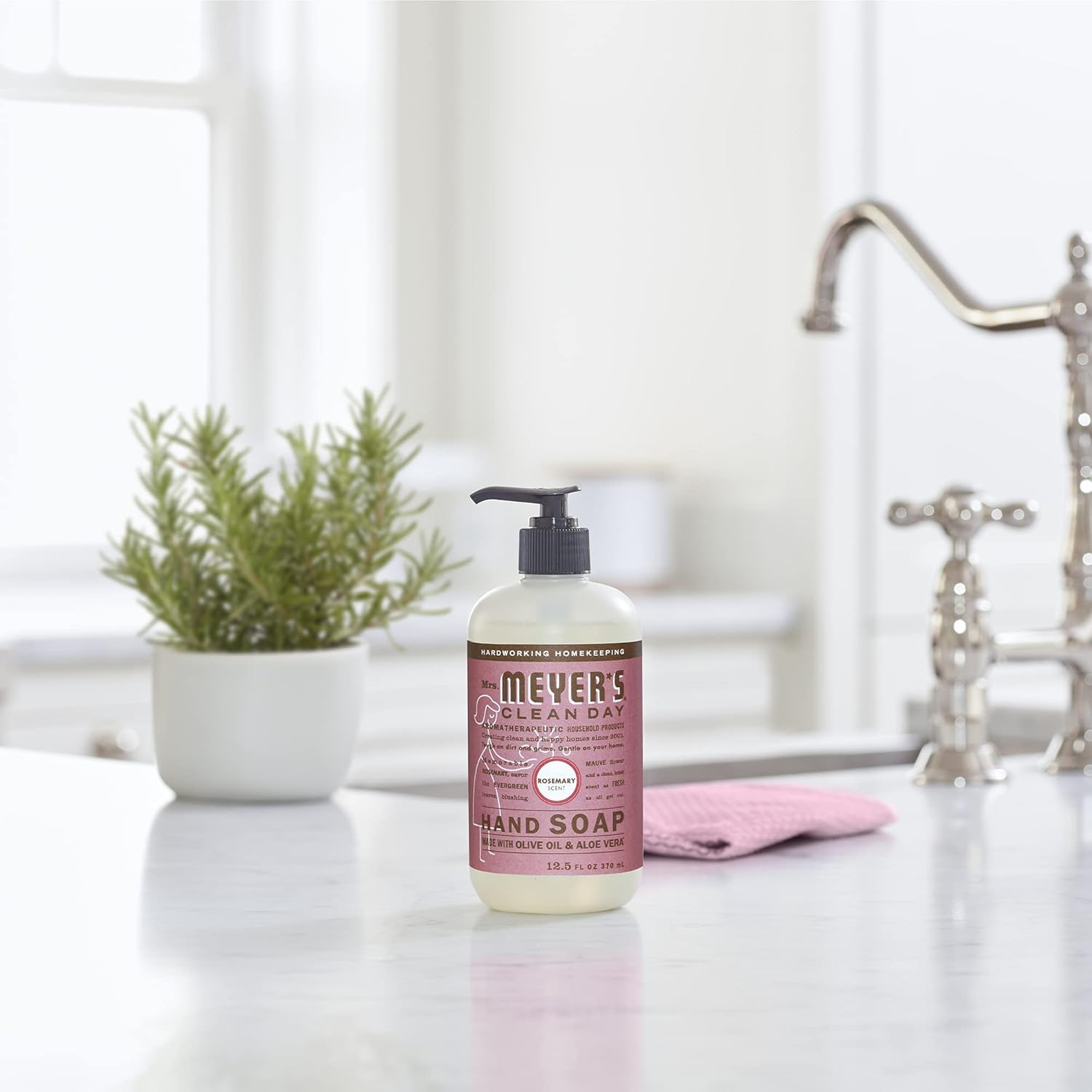 MRS. MEYER'S Liquid Hand Soap 12.5 OZ Scents Variety Pack 6 ( Rosemary, Basil, Geranium, Honeysuckle, Lavender, and Lemon Verbena)