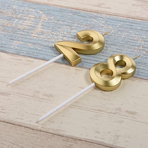 Gold 28th & 82nd Birthday Candles,Gold Number 28 82 Cake Topper for Birthday Decorations Party Decoration