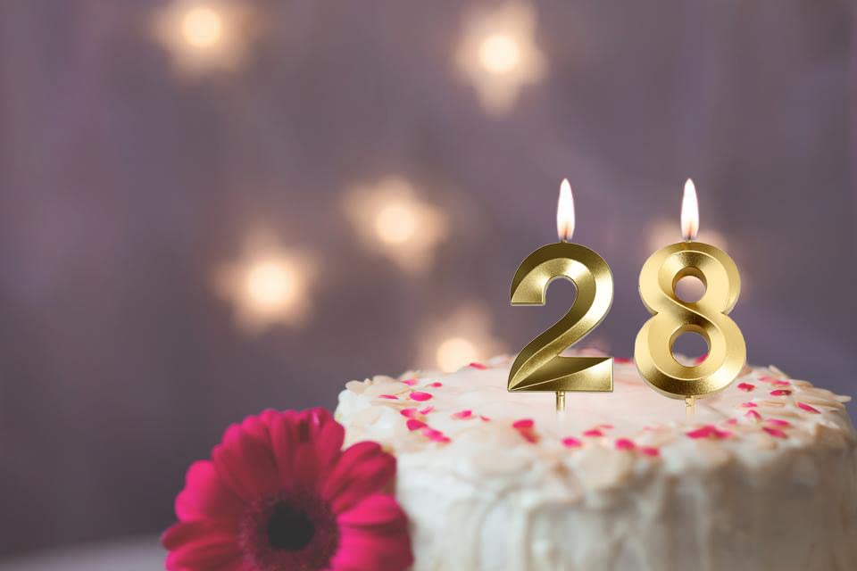 Gold 28th & 82nd Birthday Candles,Gold Number 28 82 Cake Topper for Birthday Decorations Party Decoration