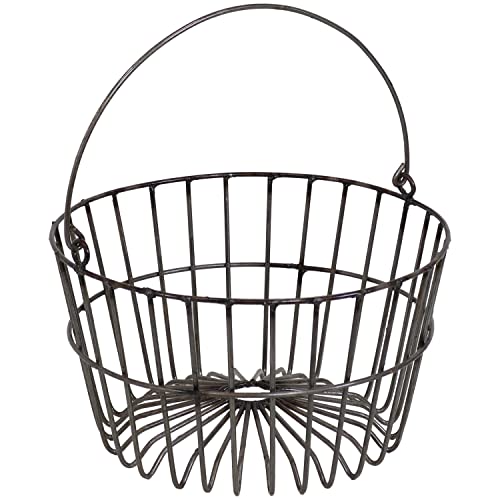 Sunnydaze 4-Piece Rustic Metal Nesting Baskets with Handles - Farmhouse Style Bins for Indoor/Outdoor Home Storage and Decor