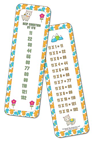 Creanoso Skip Counting Chart Bookmark Cards - Llama Theme (6-Set X 11 Cards) – Stocking Stuffers Gifts Page Clippers Corporate Giveaways