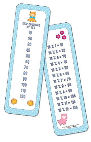 Creanoso Skip Counting Chart Bookmark Cards - Llama Theme (6-Set X 11 Cards) – Stocking Stuffers Gifts Page Clippers Corporate Giveaways