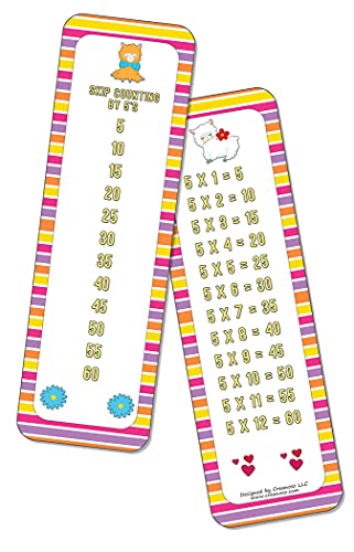 Creanoso Skip Counting Chart Bookmark Cards - Llama Theme (6-Set X 11 Cards) – Stocking Stuffers Gifts Page Clippers Corporate Giveaways