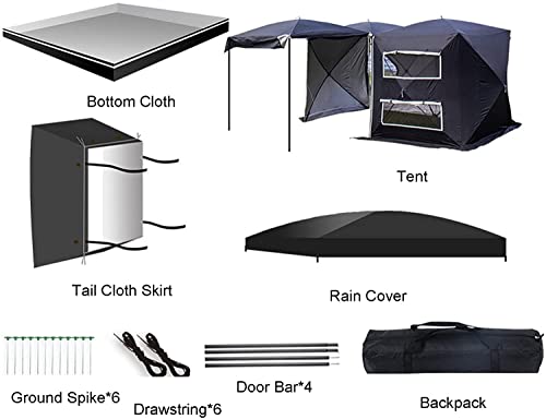 MERAXI Car Rear Tent Automatic Pop Up Tailgate Tent Rear Door Hatch Tent - SUV Trunk Tents Car Tail Tent with Big Screen & Extendable Awning