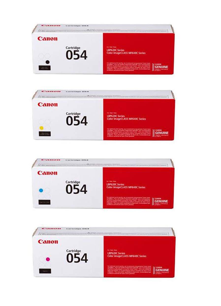 Canon CRG 054 Standard Toner Cartridge for LBP622 & MF644 Printers, Bundle with Black/Cyan/Magenta/Yellow