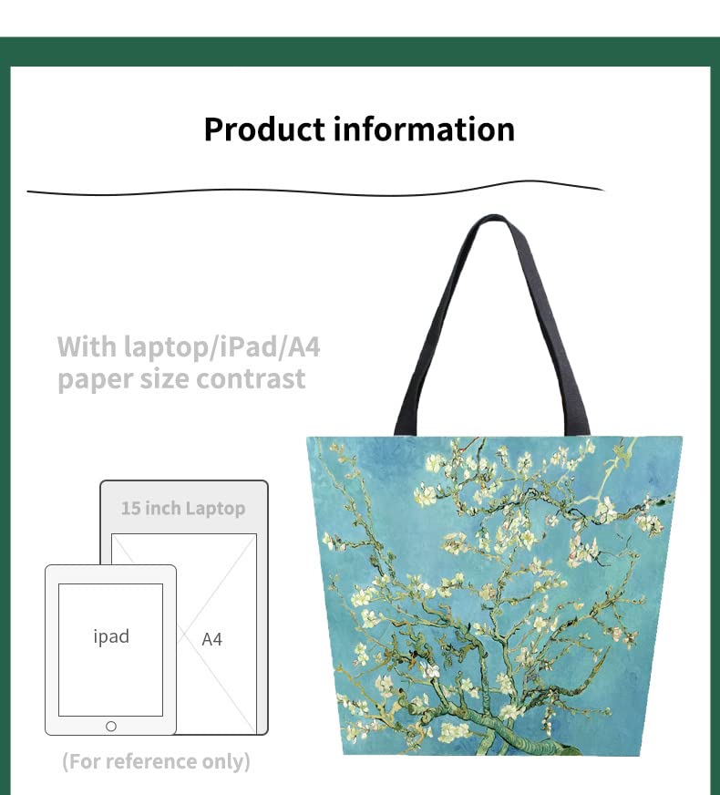 Cekell Vincent Van Gogh Canvas Art Tote Bag , Large Women Shoulder Bag Handbag ,Shopping Tote Bag ,Reusable