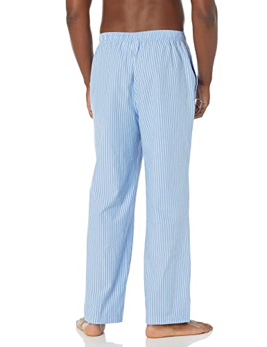 Amazon Essentials Men's Straight-Fit Woven Pajama Pant, Light Blue Stripe, X-Large